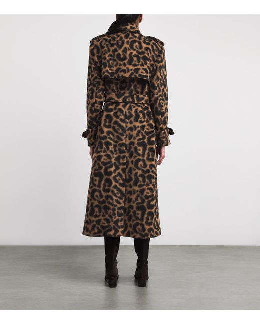 Jonathan Simkhai Leopard Print Rumi Trench Coat in Brown | Lyst
