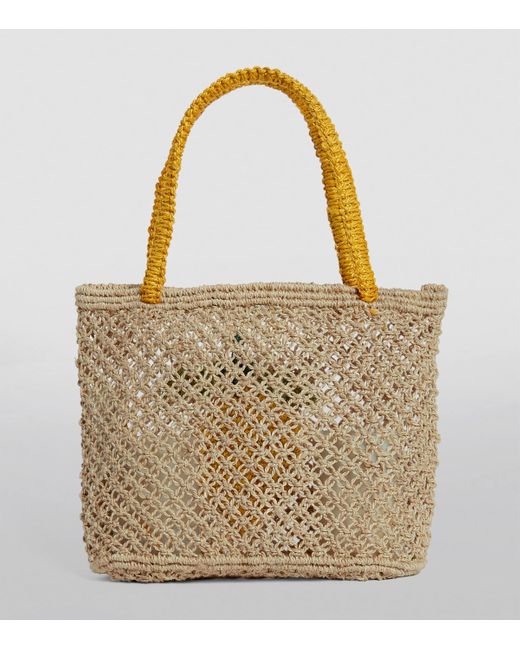 The Jacksons Woven Tula Lemon Tote Bag in Metallic | Lyst