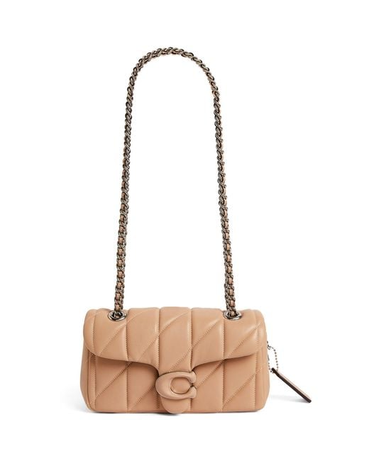 COACH Quilted Leather Tabby Shoulder Bag in Natural | Lyst