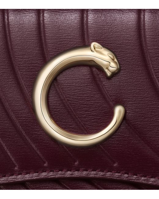 Cartier Mini Leather Panthère De Wallet in Purple | Lyst UK