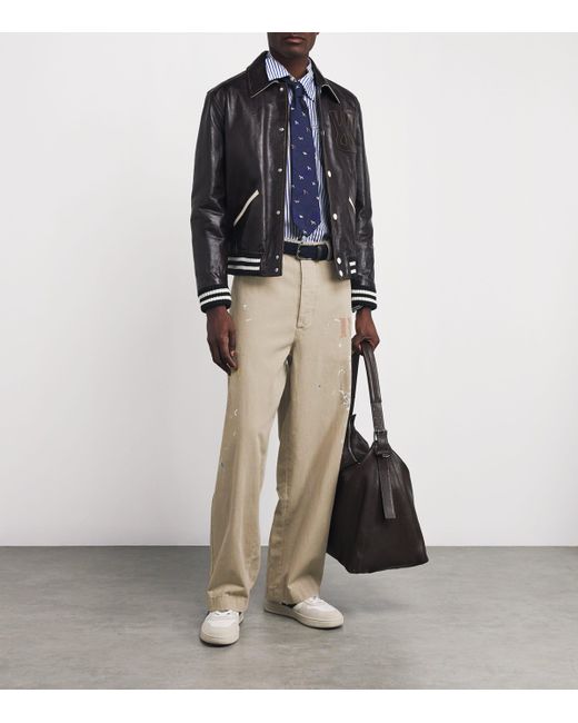 Polo Ralph Lauren Paint Splatter Wide-Leg Trousers in Natural for Men | Lyst