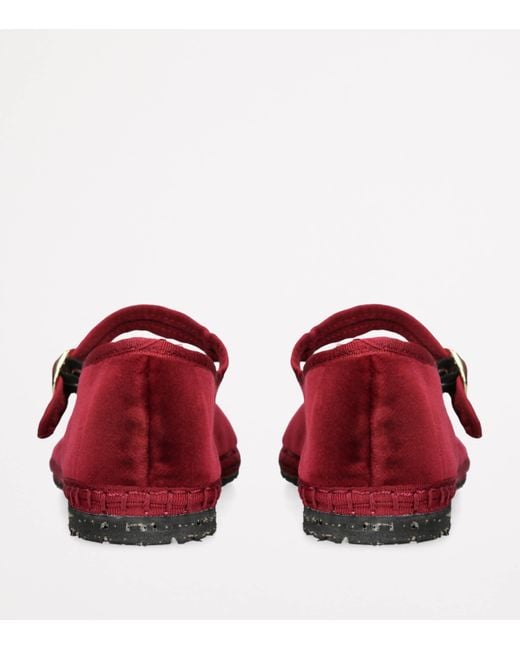 Flabelus Velvet Lucrecia Mary Janes in Red | Lyst