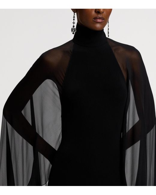 Ralph Lauren Jersey Tilly Evening Dress in Black | Lyst UK