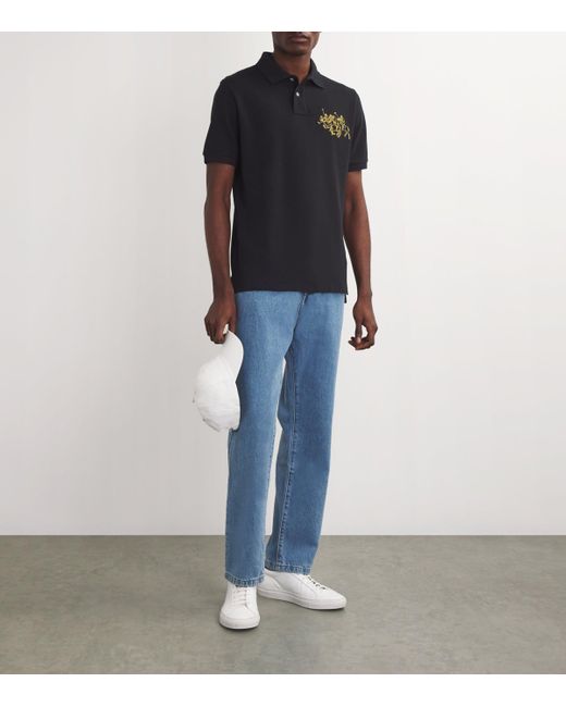 Polo Ralph Lauren Cotton Triple Pony Polo Shirt in Black for Men | Lyst