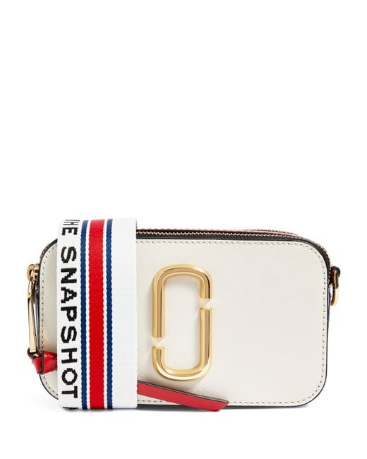 Marc Jacobs The Leather Snapshot Camera Cross-Body Bag in White | Lyst