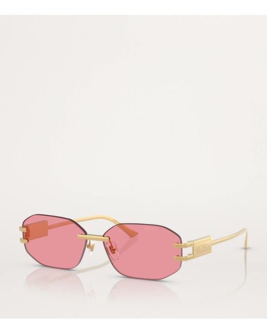 Versace Metal Sunglasses in Pink | Lyst UK