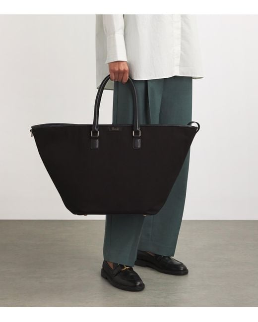 Harrods Large Canvas Slouchy Tote Bag in Black | Lyst