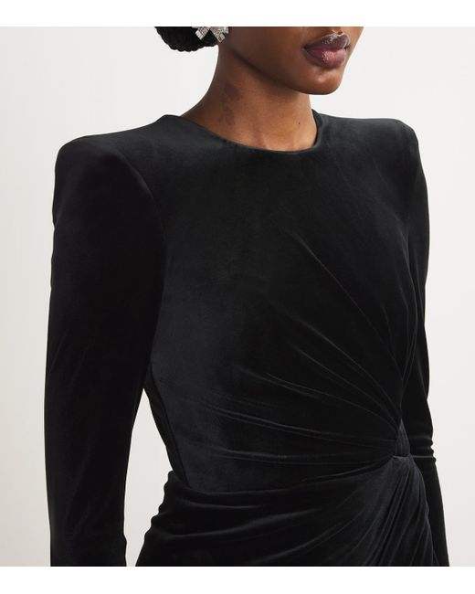 Alex Perry Velvet Twist Mini Dress in Black | Lyst