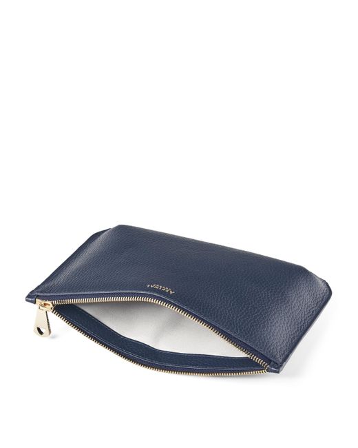 Aspinal of London Leather Ella Pouch in Blue | Lyst