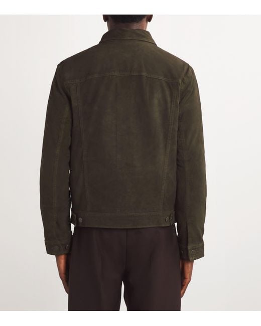 Polo Ralph Lauren Suede Trucker Jacket in Green for Men | Lyst