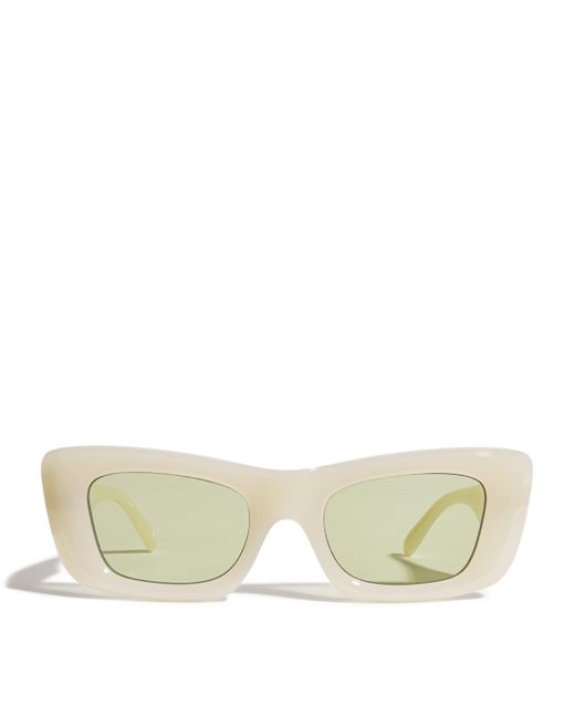 Le Specs Rectangular Dopamine Sunglasses in Natural | Lyst