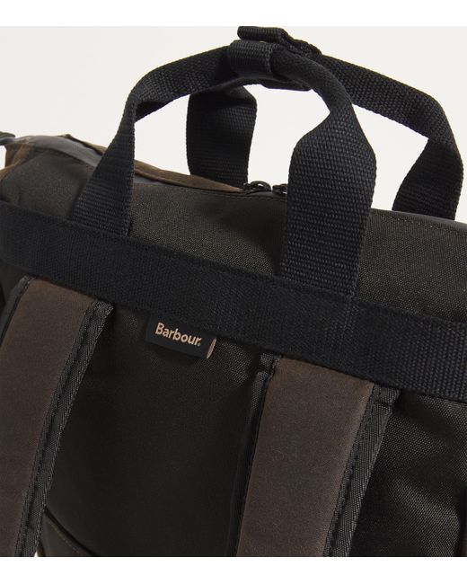 Barbour Waxed Backpack in Black for Men | Lyst