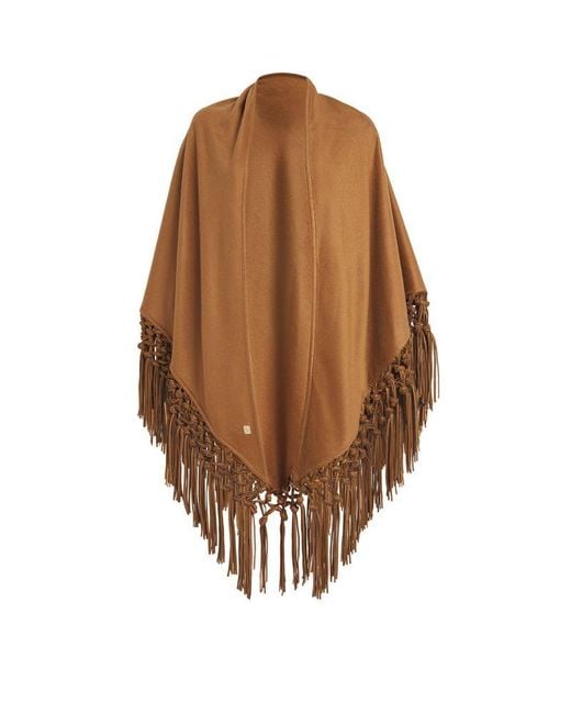 Lanificio Colombo Cashmere Fringe-Detail Shawl in Brown | Lyst UK