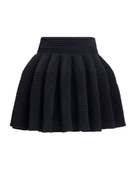 Alaïa Knitted Crinoline Mini Skirt in Blue | Lyst
