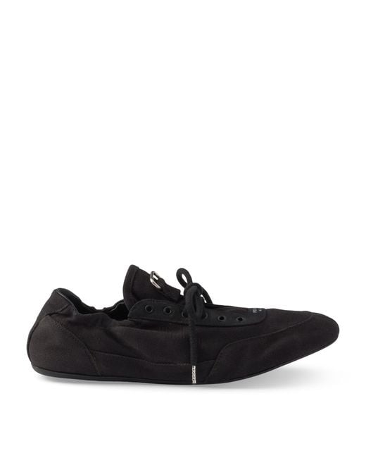 Prada Cotton Canvas Collapse Sneakers in Black | Lyst UK