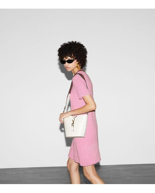 Gucci Cotton Crochet-Effect Mini Dress in Pink | Lyst UK