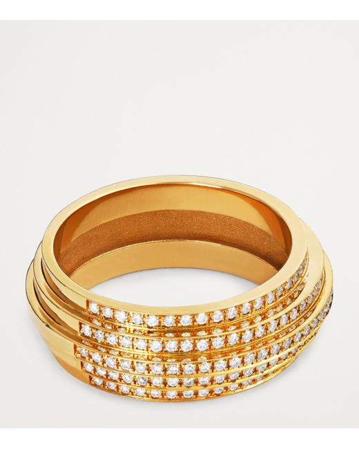 Azlee And Diamond Staircase 5-Tier Ring in Metallic | Lyst