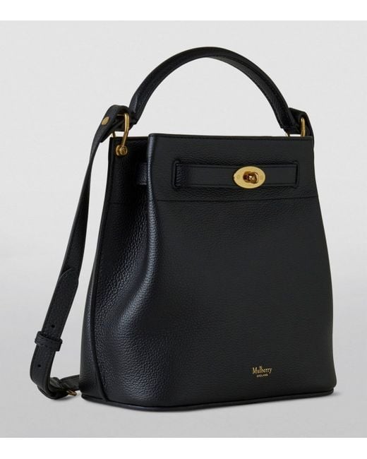 Mulberry Leather Islington Bucket Bag in Black | Lyst