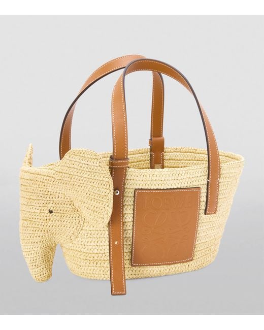 Loewe Small Woven Elephant Basket Tote Bag in Natural | Lyst