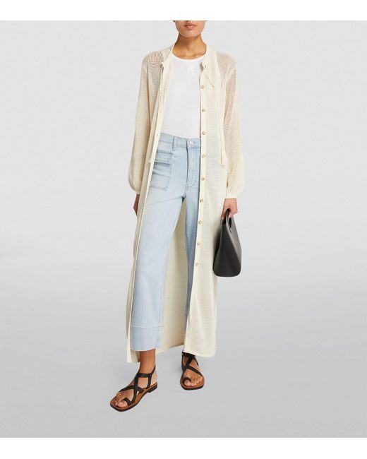 FRAME Cropped The 70s Straight Jeans in Blue | Lyst