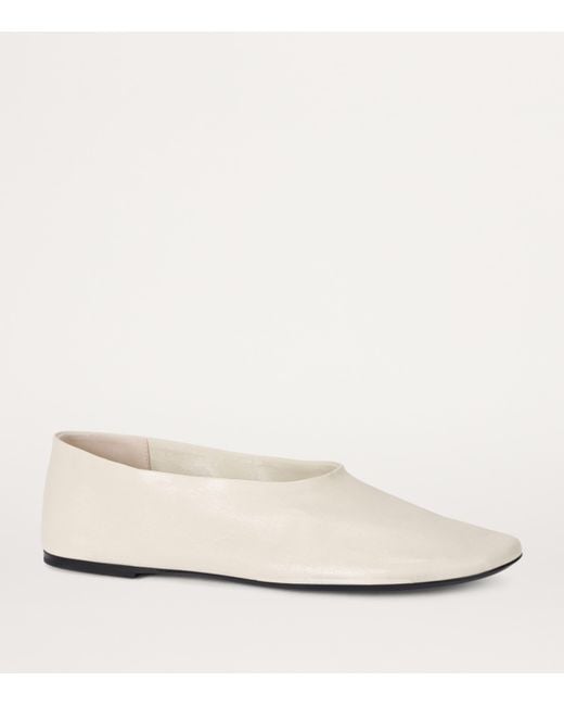 Khaite Leather Maiden Ballet Flats in White | Lyst