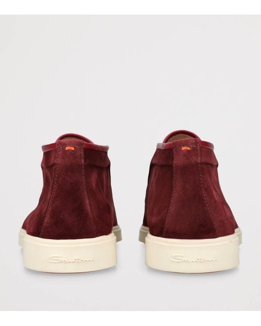 Santoni Suede Shan Boots in Red for Men | Lyst UK
