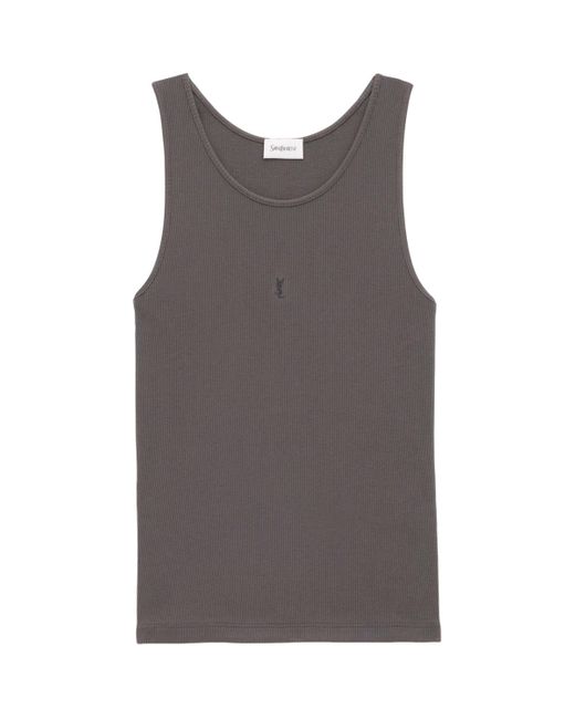 Saint Laurent Cotton Cassandre Vest in Brown for Men | Lyst