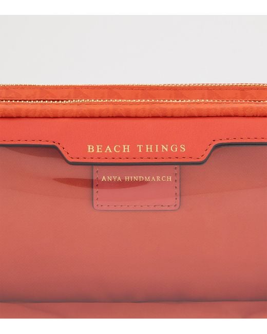 Anya Hindmarch Jacquard Logo Beach Things Pouch in Pink | Lyst UK