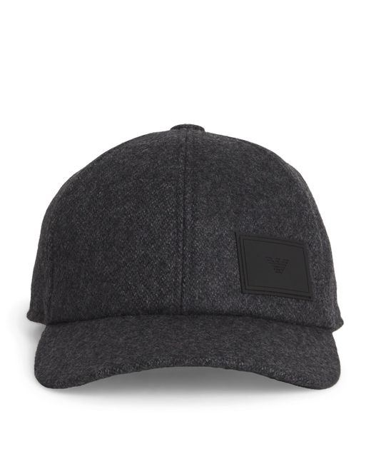 Emporio Armani Wool-Blend Felt Baseball Cap in Black for Men | Lyst