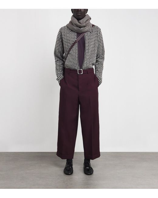 Giorgio Armani Cashmere Border Stole in Gray for Men | Lyst