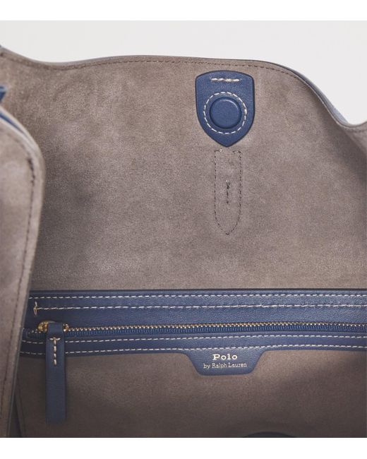 Polo Ralph Lauren Medium Suede Id Shoulder Bag in Blue | Lyst