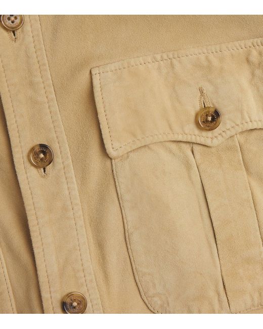 Polo Ralph Lauren Suede Utility Jacket in Natural for Men | Lyst