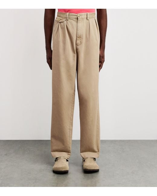 Polo Ralph Lauren Cotton Pleated Whitman Chinos in Natural for Men | Lyst