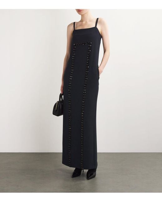 Max Mara Embellished Maxi Dress in Blue | Lyst