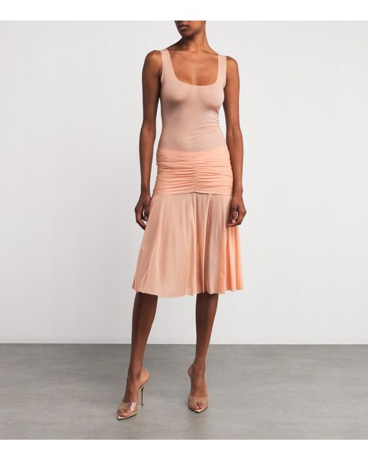 Skims Stretch-Jersey Milky Sheer Midi Skirt in Pink | Lyst UK