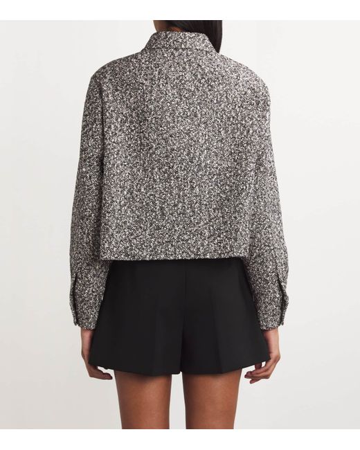 Max Mara Wool-Blend Tweed Jacket in Gray | Lyst