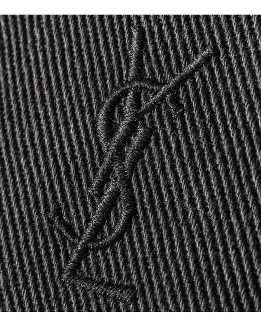 Saint Laurent Distressed Corduroy Cassandre Baseball Cap in Black | Lyst