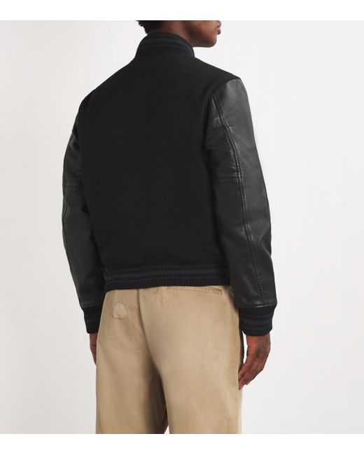 Polo Ralph Lauren Wool-Blend Appliqué Bomber Jacket in Black for Men | Lyst