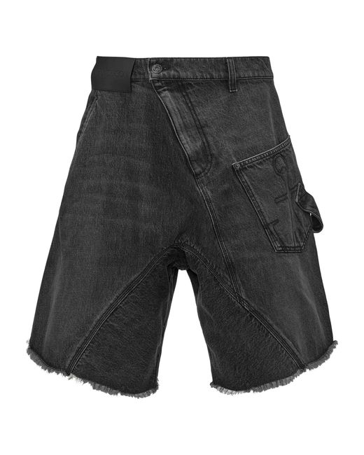 JW Anderson Asymmetric Low-Rise Denim Shorts in Gray for Men | Lyst