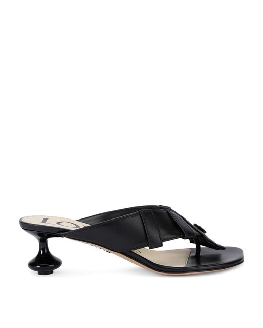 Loewe Toy Panta Toe Post Heeled Sandals 45 in Black | Lyst