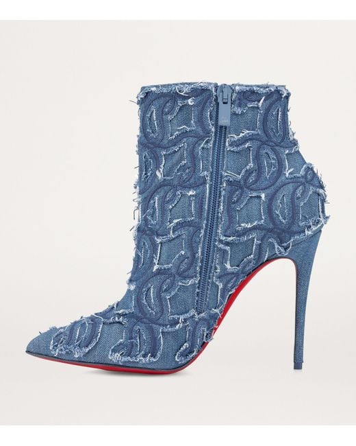 Christian Louboutin So Kate Denim Ankle Boots 100 in Blue | Lyst
