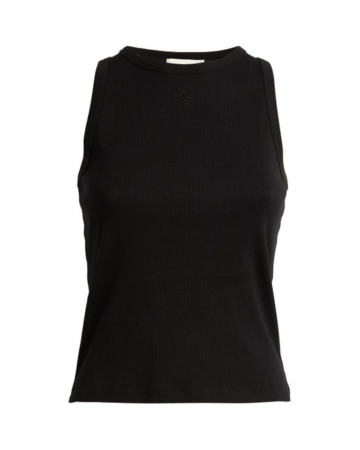 Sandro Ribbed Tank Top in Black | Lyst