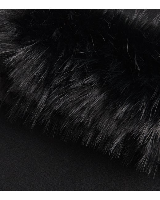 Alice + Olivia Faux Fur-Trim Joanna Cardigan in Black | Lyst