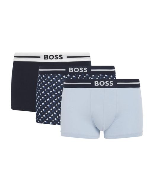 BOSS Logo Revive Trunks in Blue for Men | Lyst