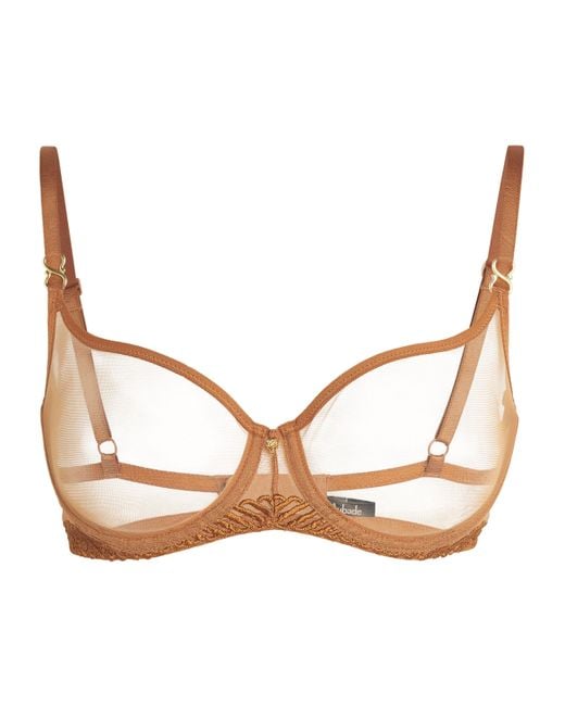 Aubade Sheer Emotion Underwired Half-Cup Bra in Natural | Lyst