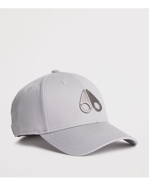 Moose Knuckles Cotton Logo Baseball Cap in Gray for Men | Lyst