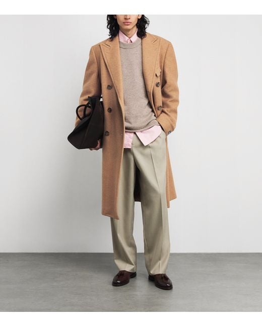 Polo Ralph Lauren Camel Hair Overcoat in Natural for Men | Lyst UK