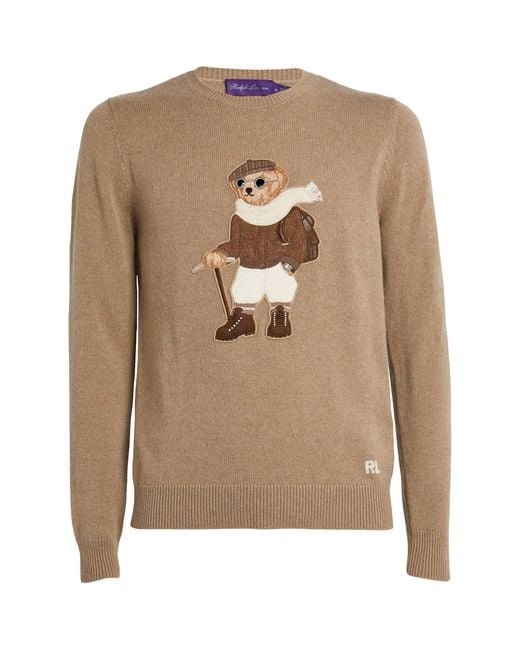 Ralph Lauren Cashmere Polo Bear Sweater in Brown for Men | Lyst