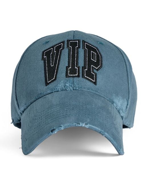 Balenciaga Distressed Vip Cap in Blue | Lyst