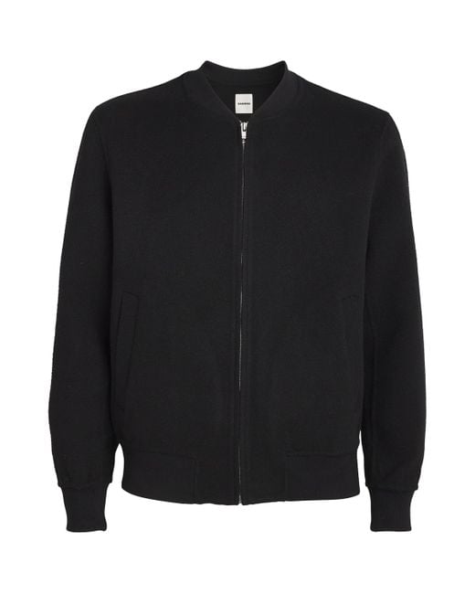 Sandro Wool-Blend Bomber Jacket in Black for Men | Lyst UK